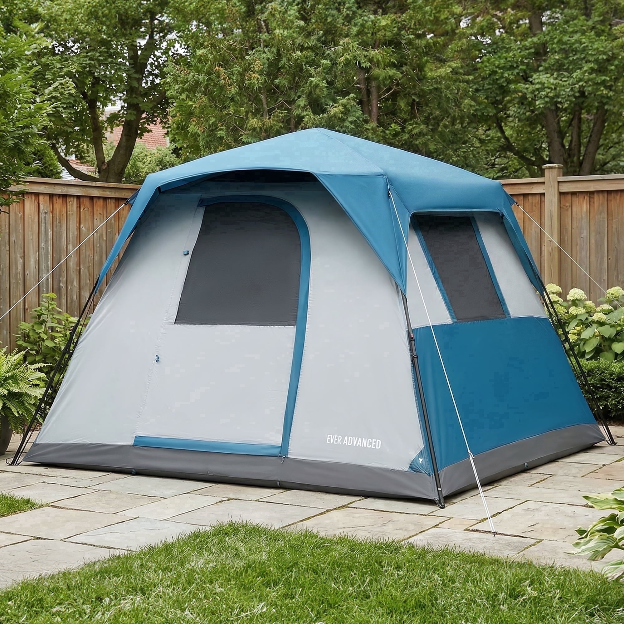 EVER ADVANCED 6 Person Camping Tent Instant Cabin Pop up Tent Setup in ...