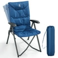 EVER ADVANCED Folding Recliner Camping Chair with Adjustable High Back ...