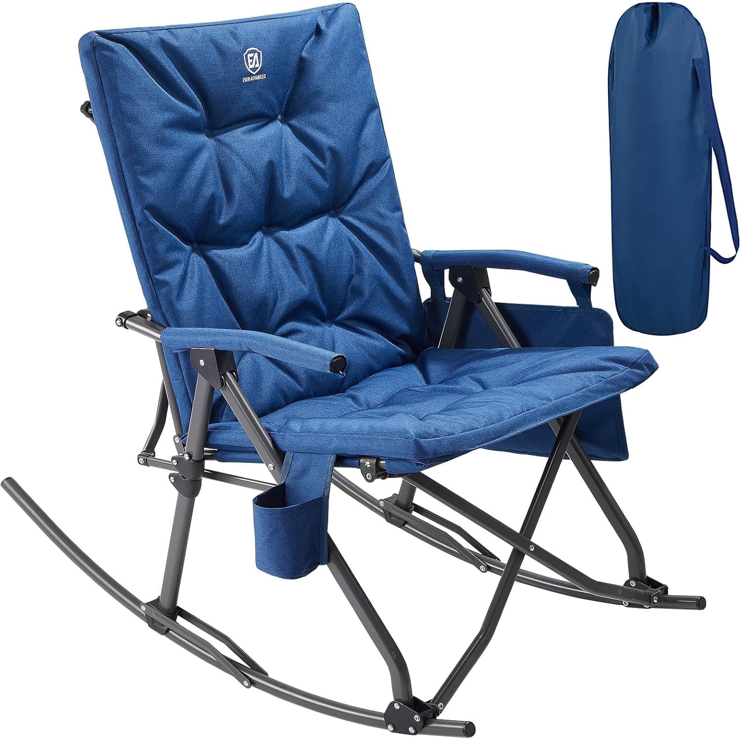 ADVANCED Oversized Folding Rocking Camping Chair, Padded Portable ...