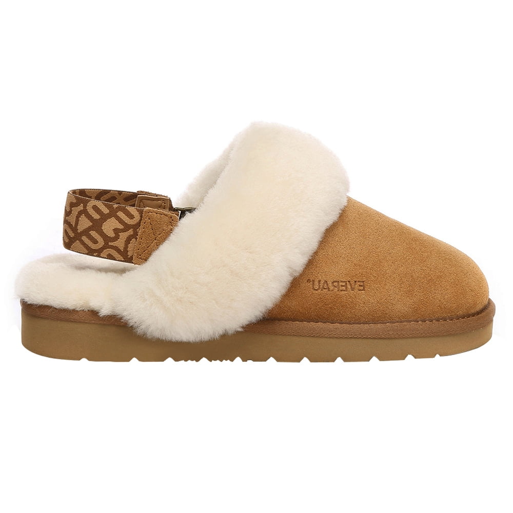 EVER AU Women Pelican Removable Strap Slingback Slippers - Chestnut ...