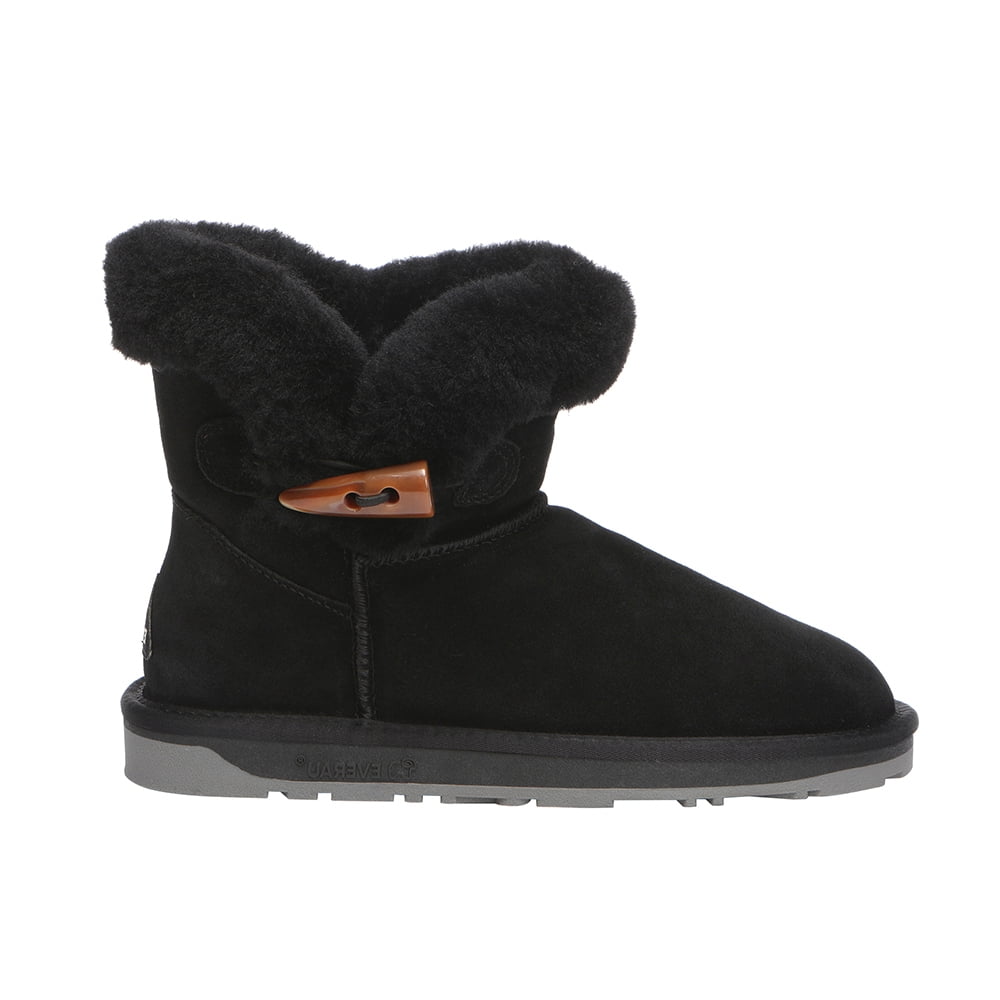 EVER AU Women Robin Horn Toggle button Mini Boots - Black - Walmart.com