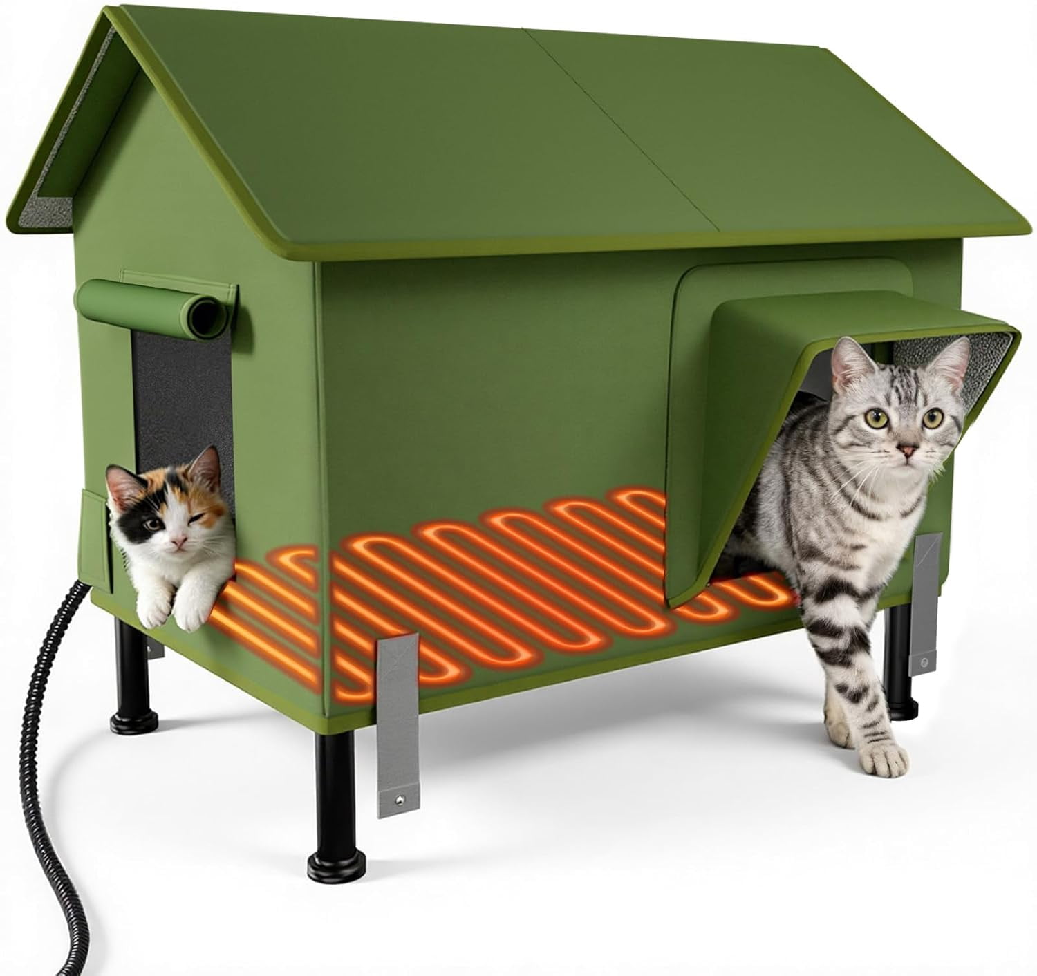 EVER BETTER Indestructible Outdoor Heated Cat House—100% Waterproof ...
