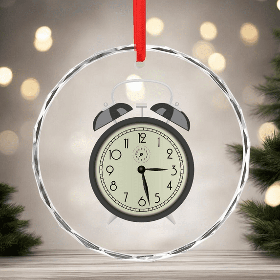 EVERA Alarm Clock Ornament Anniversary Gift, Glass Ornament, Home ...