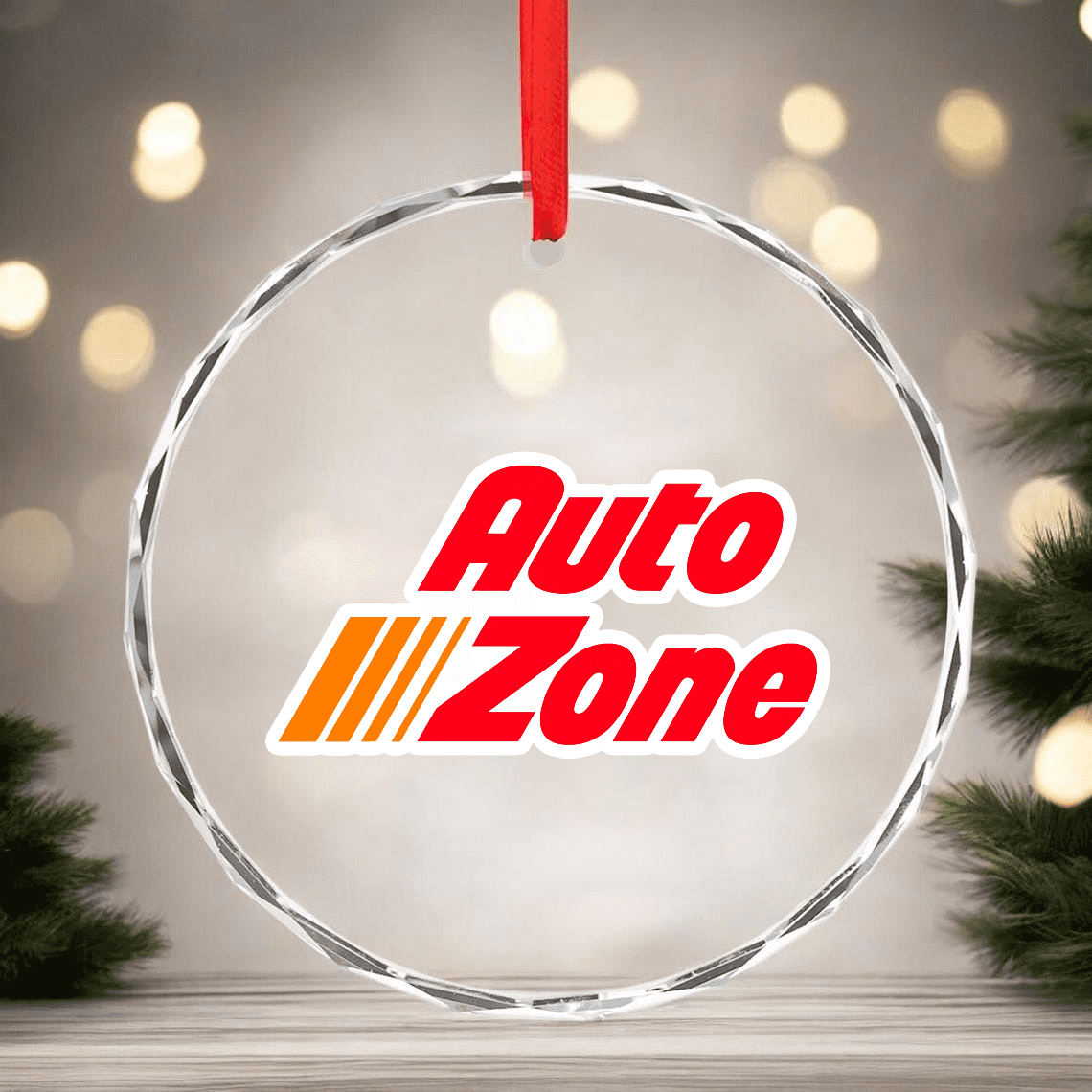 EVERA Autozone Ornament Logo Anniversary Gift, CIRCLE Glass Ornament ...