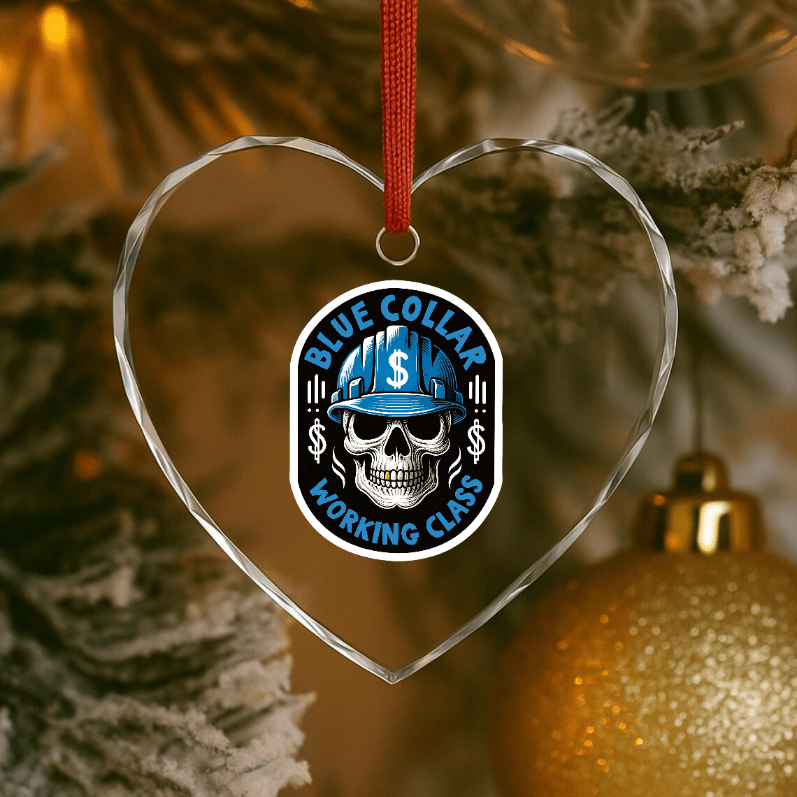 EVERA Blue Collar Ornament Funny Blue Collar Working Clcool Ornament For Water Bottles, Window ...