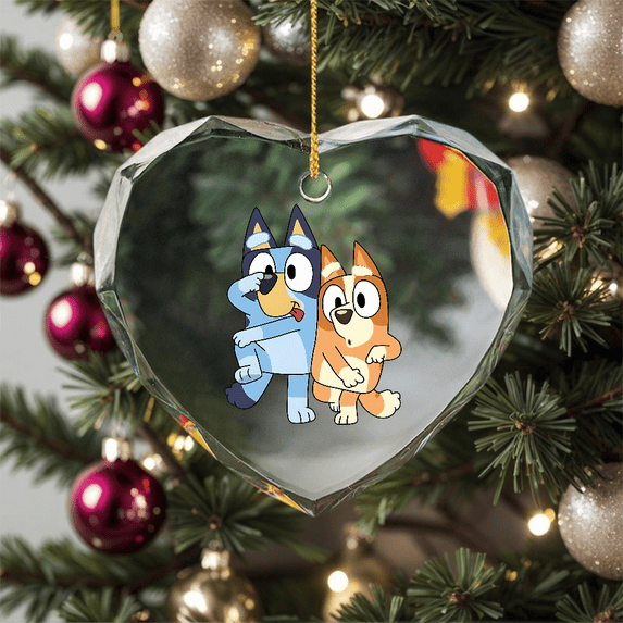 EVERA Bluey And Bingo Cool Birthday Glass Ornament, Animated Family ...