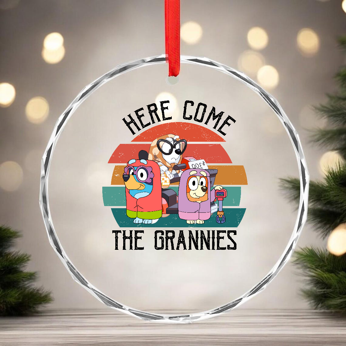 EVERA Bluey Here Come The Grannies Sand Ornament, Bluey Ornament ...