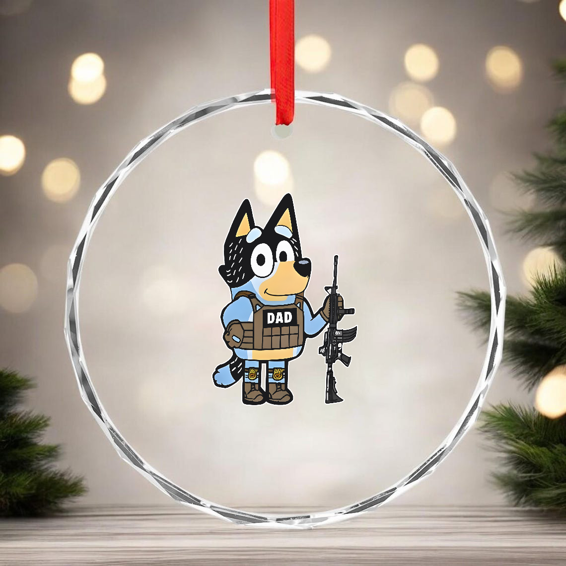 EVERA Bluey Dad Ornament, Military Dad Ornament, 4Th Of July Ornament ...
