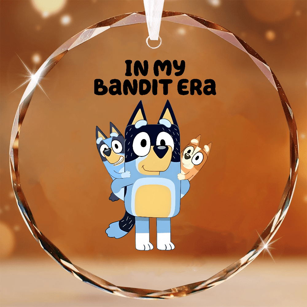 EVERA Bluey Ornament Bandit Era Family Cartoon Design, Chris.Tmas Glass Ornament Anniversary ...