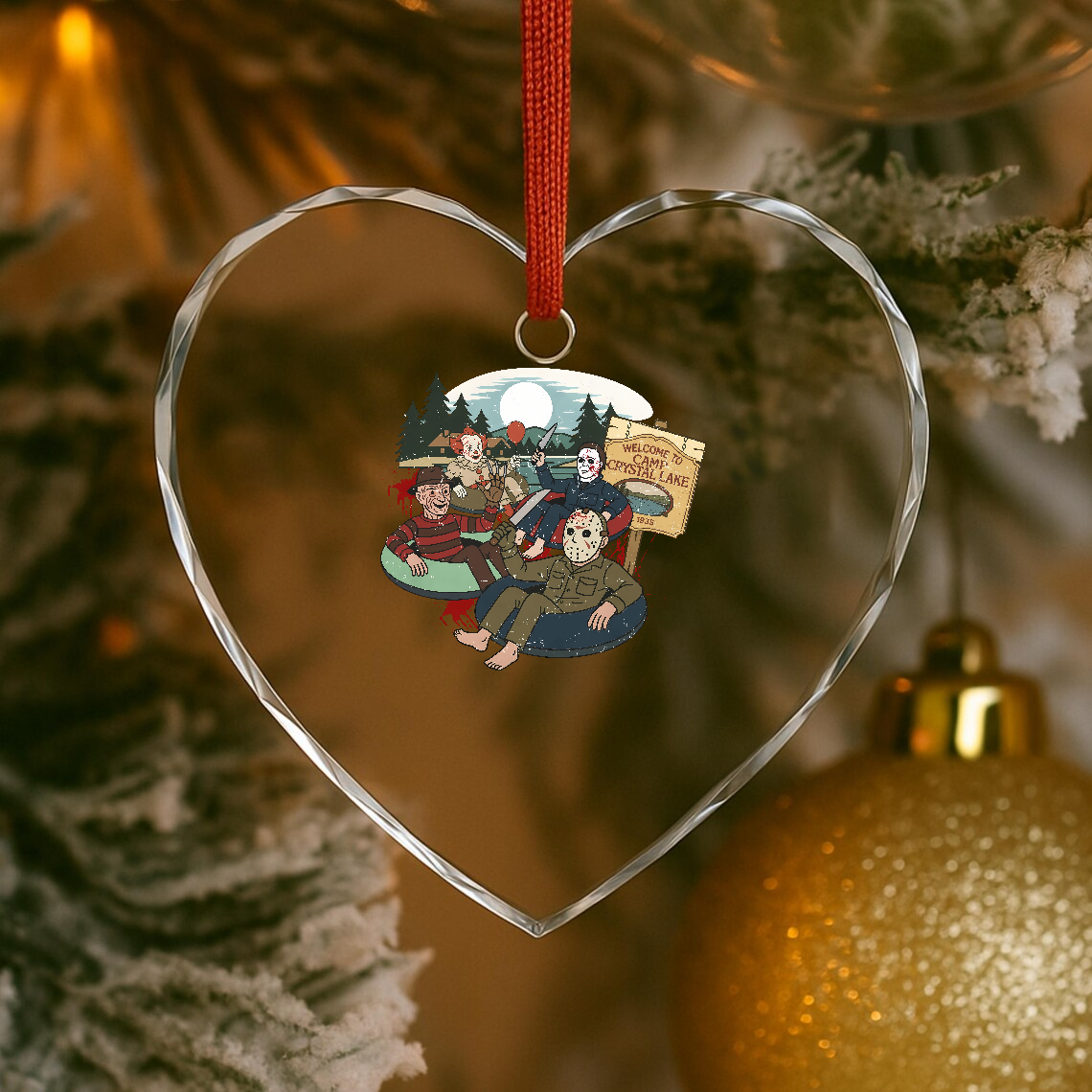 EVERA , Camp Crystal Lake Horror Ornament, Funny Hal.Low.Een Movie ...