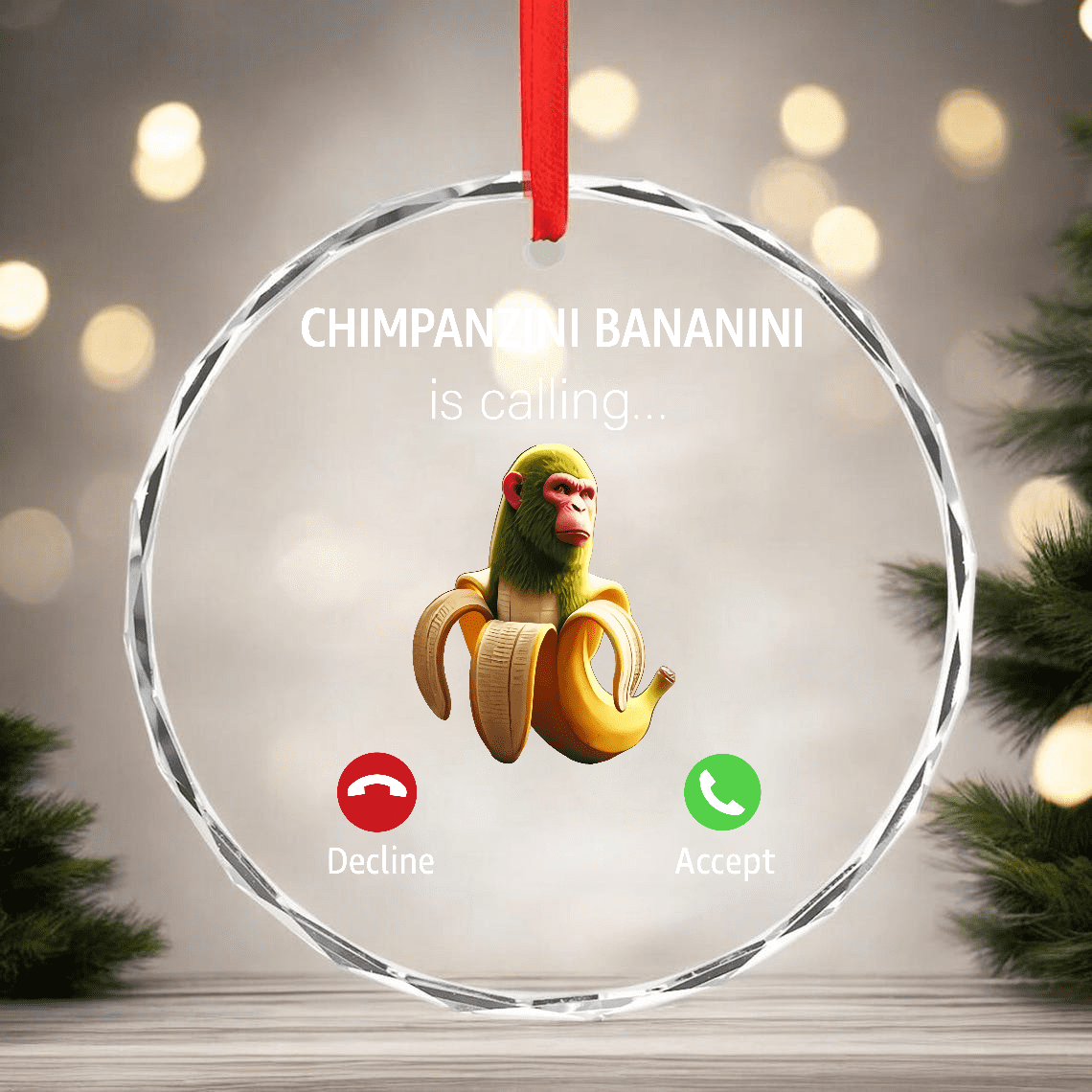 EVERA Chimpanzini Bananini Calling Brainrot Italian Brainrot Ornament ...
