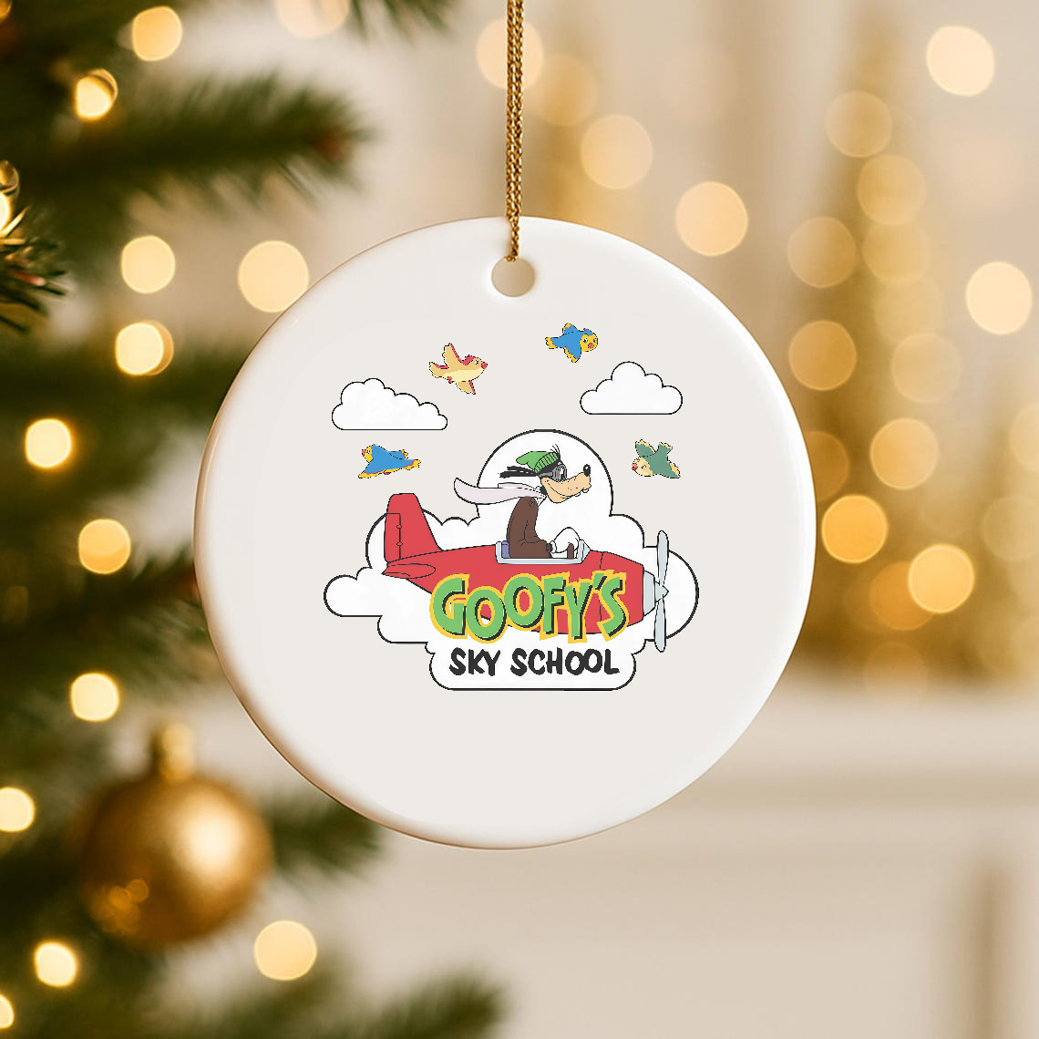 EVERA Disney Cute Goofy'S Sky School Ornament, Mickey And Friends ...