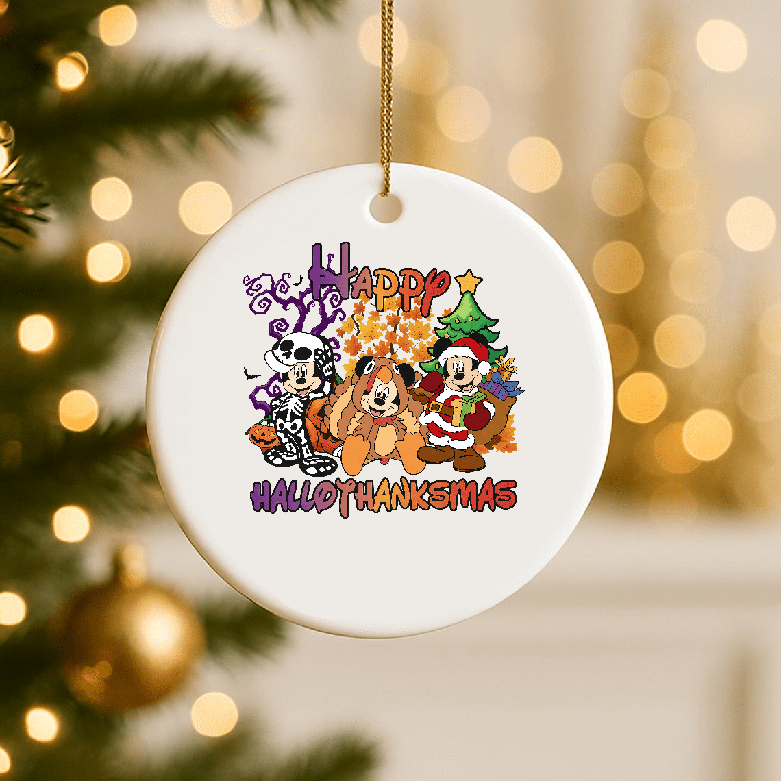 EVERA Disney Cute Happy Hallothanksmas Ornament Retro Ornament Gift ...