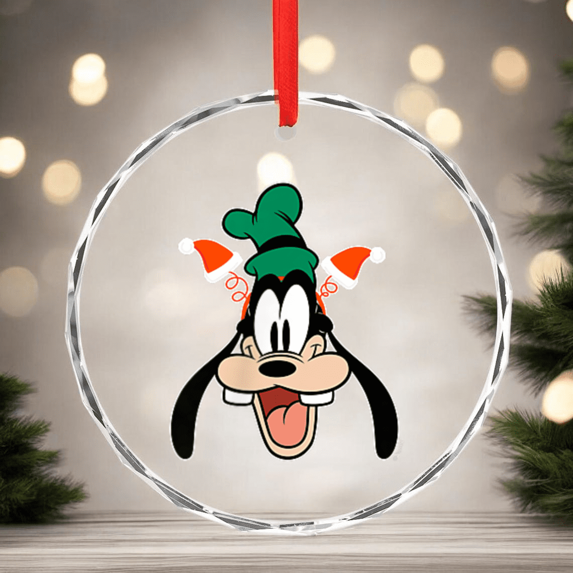 EVERA Disney Goofy Chris.Tmas San.Ta Hat Headband Corner Art Ornament Anniversary Gift, CIRCLE ...