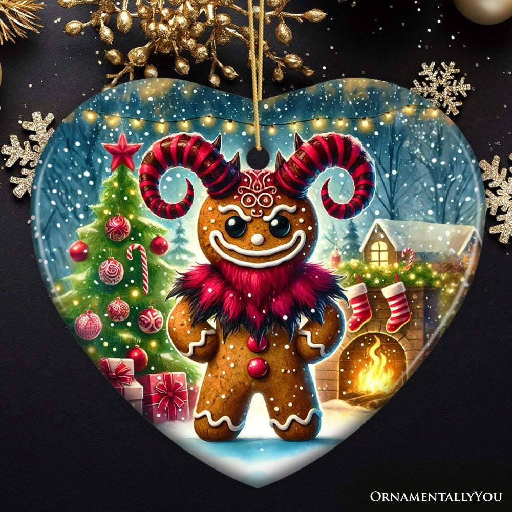 EVERA Frosted Krampus Gingerbread Man Ornament, Mischievous Chris.Tmas ...