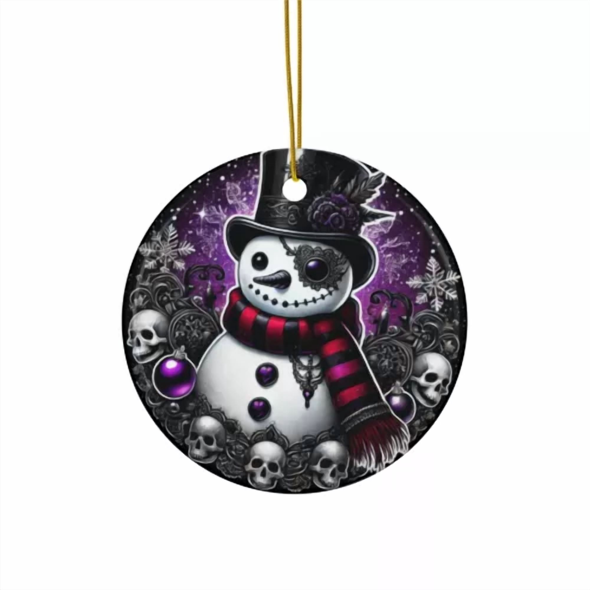 EVERA Gothic Skull Snowman Chris.tmas Ornament & Dark Fantasy Holiday D ...
