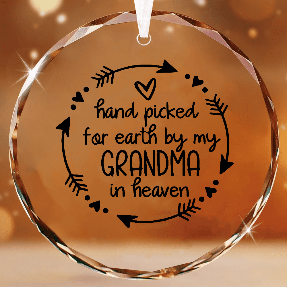 EVERA Hand Picked For Earth By My Grandma In Heaven Glass Ornament ...