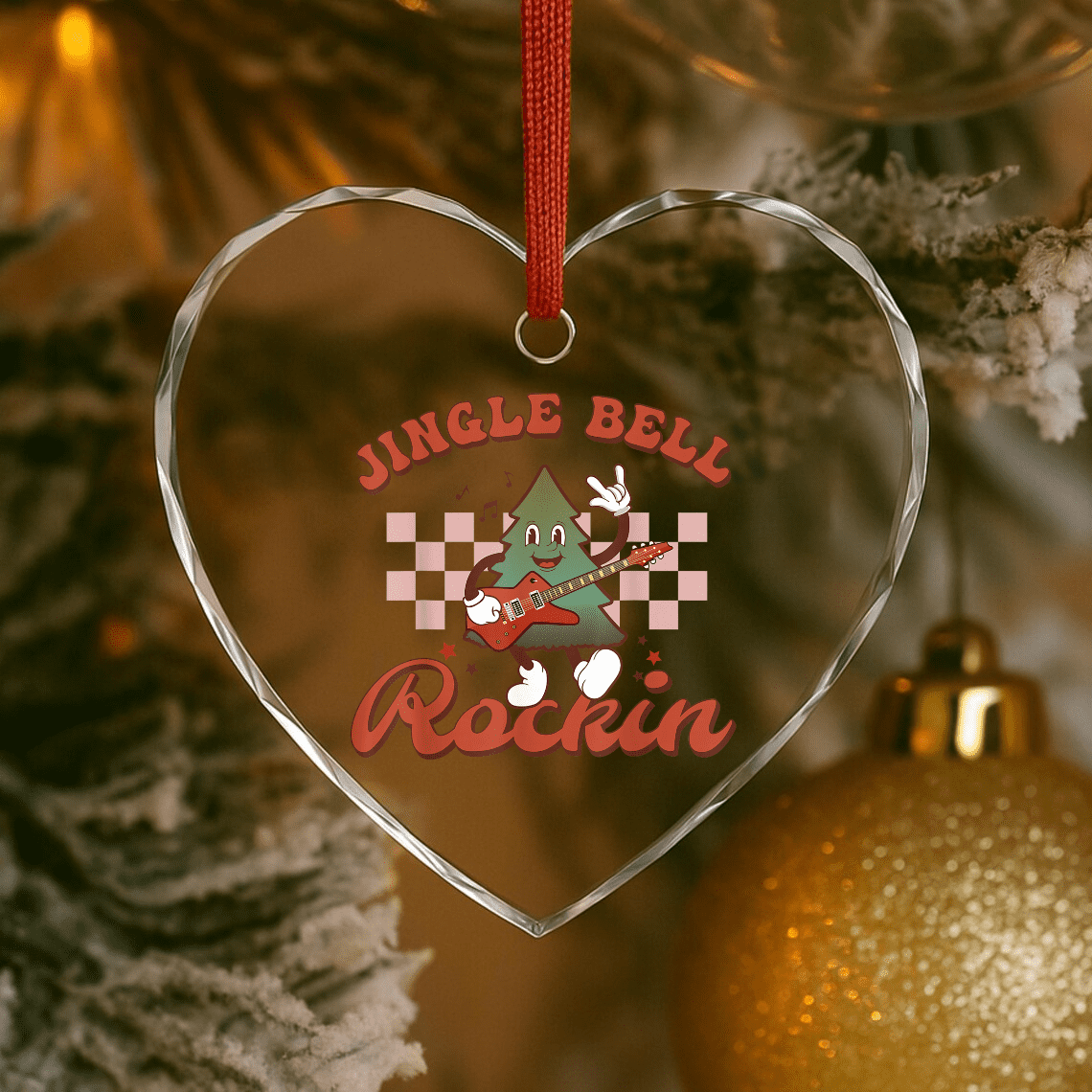 EVERA Jingle Bell Rocking Cute Chris.Tmas Music Guitar Retro Ornament Anniversary Gift, HEART ...