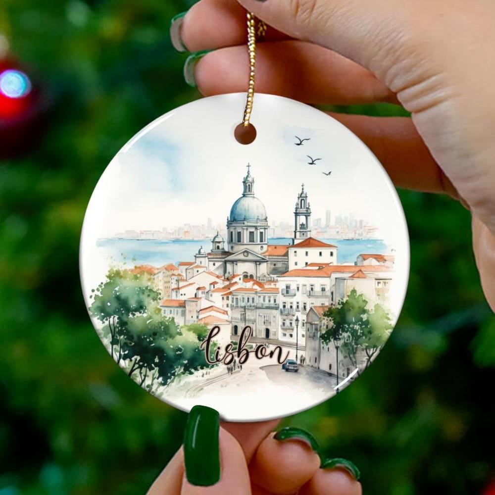 EVERA Lisbon Ornament, Portugal Family Travel Gift Keepsake Gift 2D ...