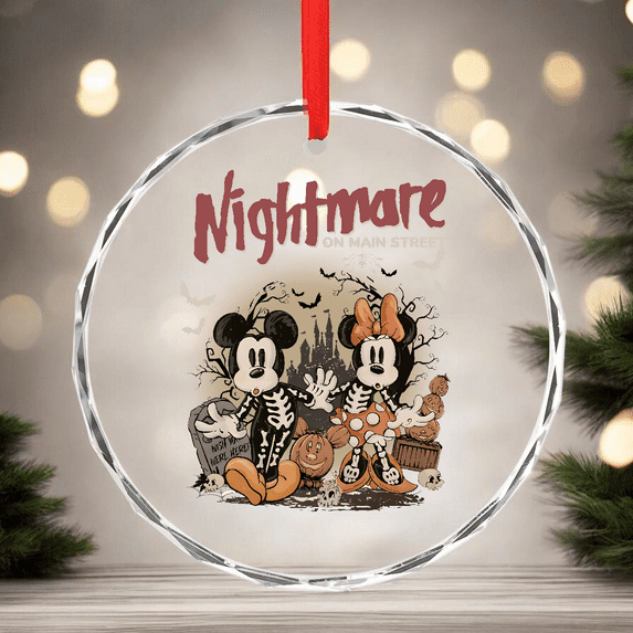 EVERA Mickey & Minnie Skeleton Nightmare On Main Street Ornaments ...