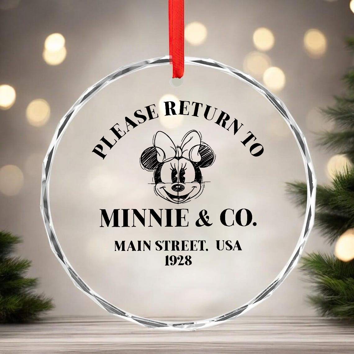 EVERA Minnie & Co Please Return Ornament, To Main Street Usa Ornament ...