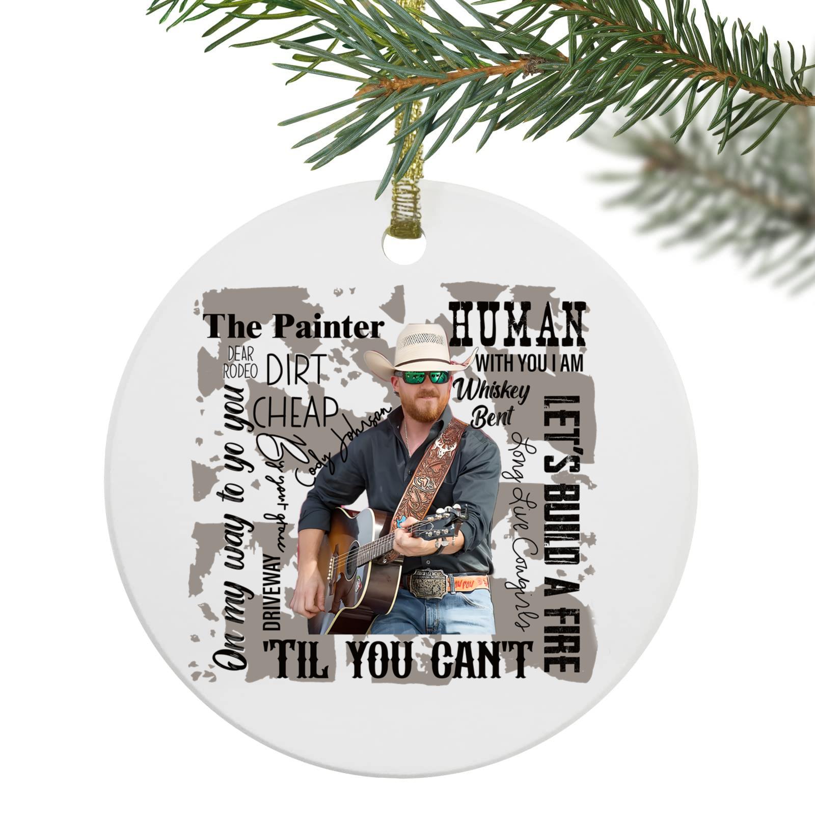 EVERA Ornament Cody Johnson Cojo Country Music Cow Print Til You Cant ...