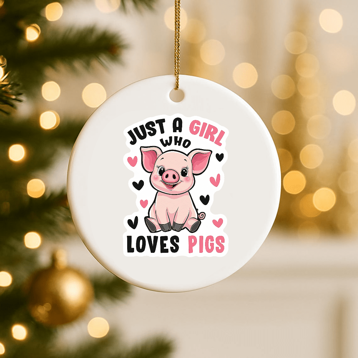 EVERA Pig Ornament Pig Mom Cute Animal Just A Girl Who Loves Pigs Ornament For Water Bottles ...