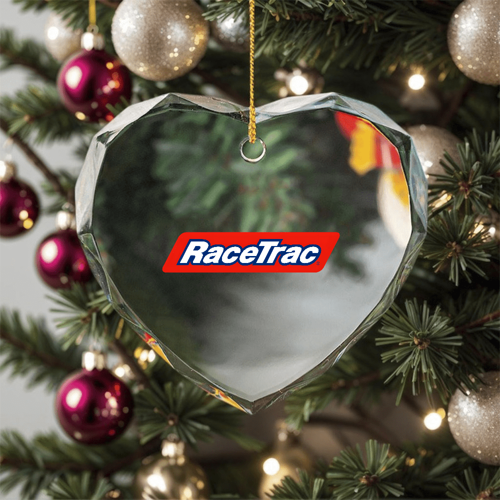 EVERA Racetrac Gasoline Stations Logo Glass Ornament, Retro Brand ...