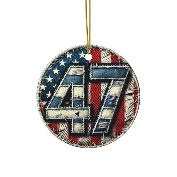 EVERA Rustic American Flag Number 47 Ornament Patriotic Design, Printed ...
