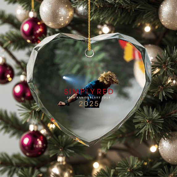 EVERA Simply Red 40th Anniversary Tour 2025 Glass Ornament, Classic Pop ...