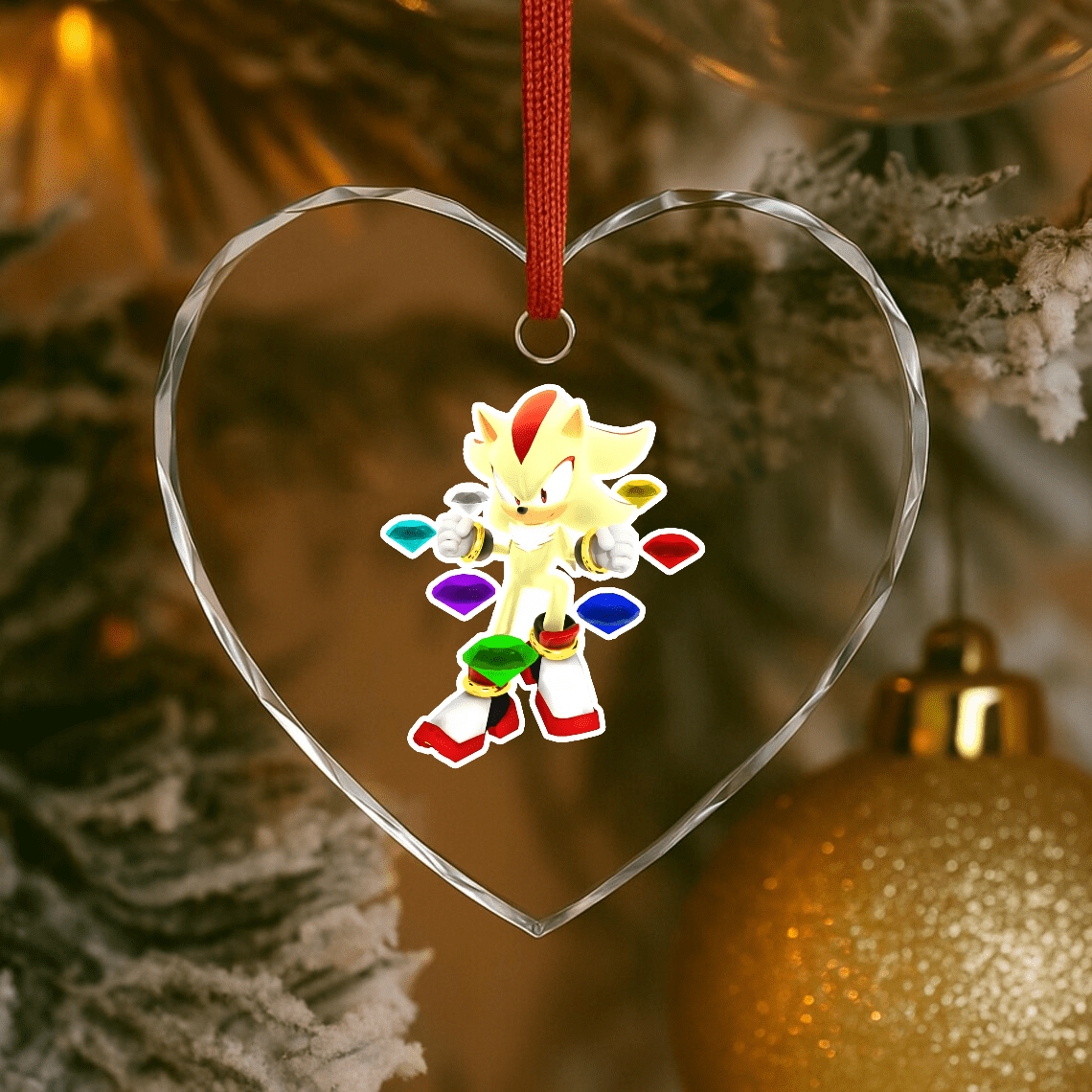 EVERA Sonic The Hedgehogsuper Shadow Ornament, HEART Glass Ornament ...