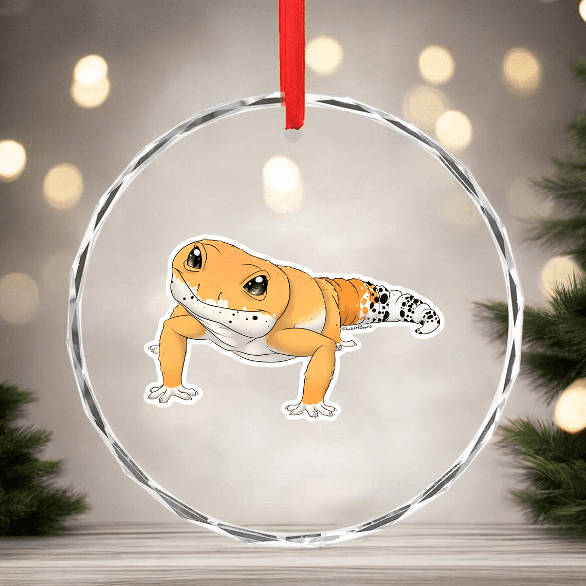 EVERA Tangerine Leo.Pard Gecko Ornament, Funny Birthday Gift ...