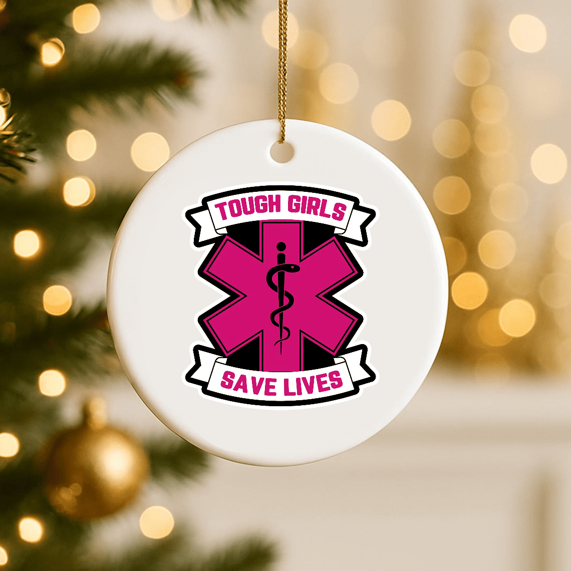 EVERA Tough Girls Save Lives Ornament Funny Ems Emt Ornament Ambulance ...