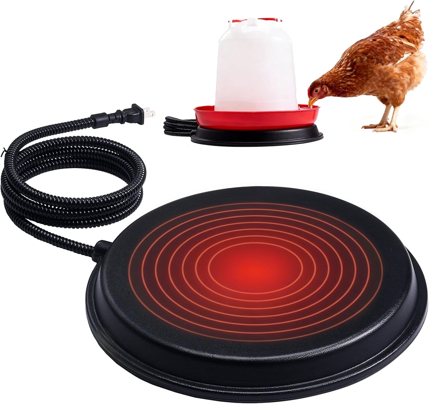 EVERBETTERUS Chicken Water Heater for Winter, 12.6'' for 1-7 Gallon ...