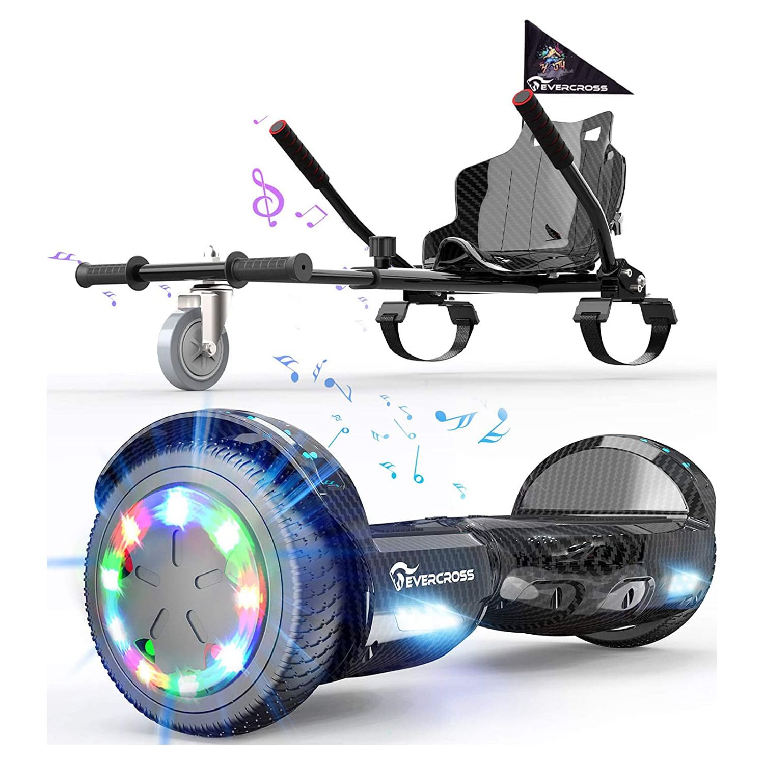 Hover-1 Chrome 7 Mph Hoverboard with LED Lights and Bluetooth Speaker ...