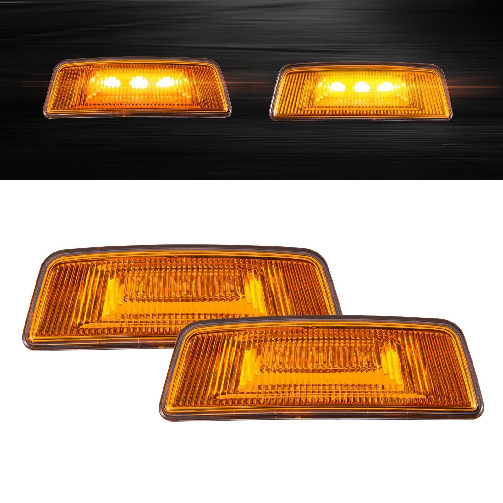 EVERESTHD 2 PCS LED Side Turn BSL1 Signal Light Fits for Kenworth T680 ...