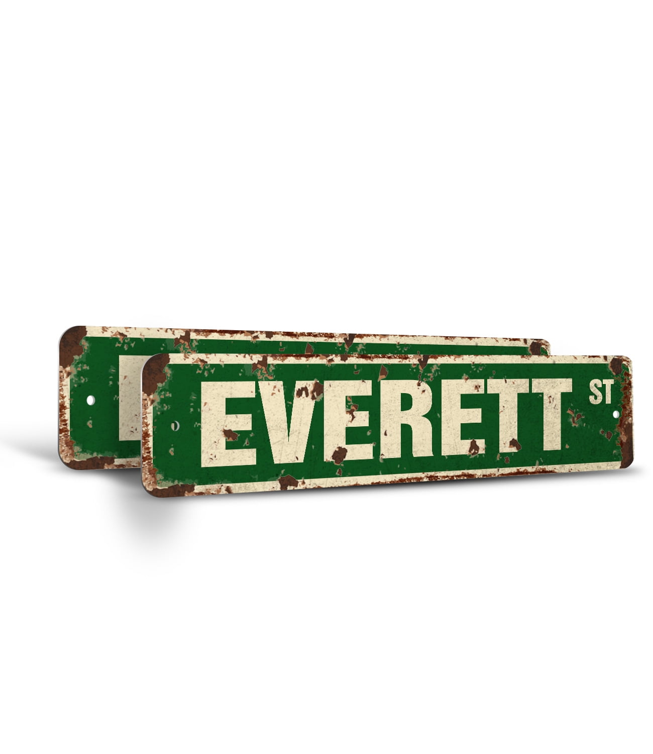 EVERETT Vintage Style Rustic Street Sign – (2 Pack) Childrens Name Room ...