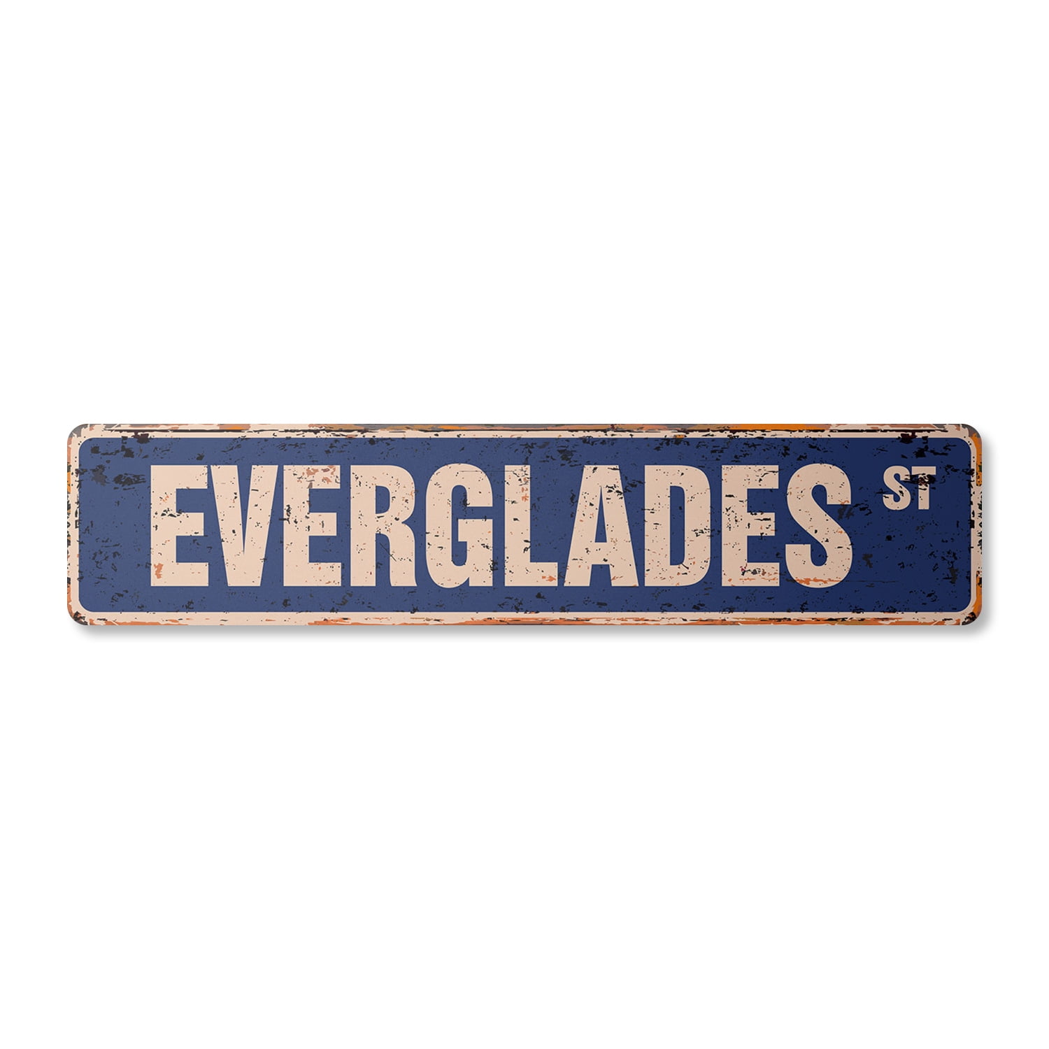 EVERGLADES Vintage Aluminum Street Sign tropical wetland florida ...