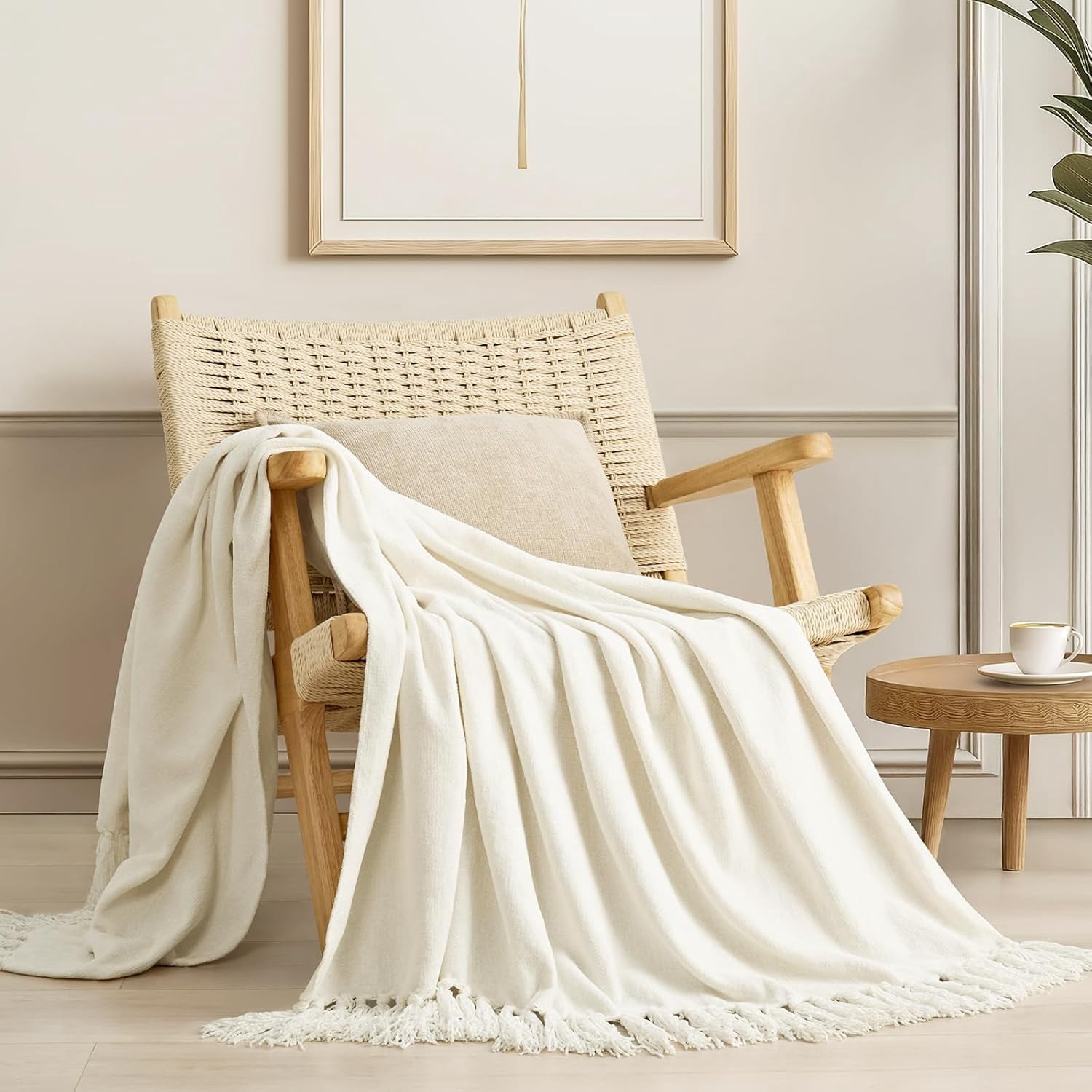 EVERGRACE Soft Chenille Throw Blanket for Couch, Cozy Plush Fuzzy ...