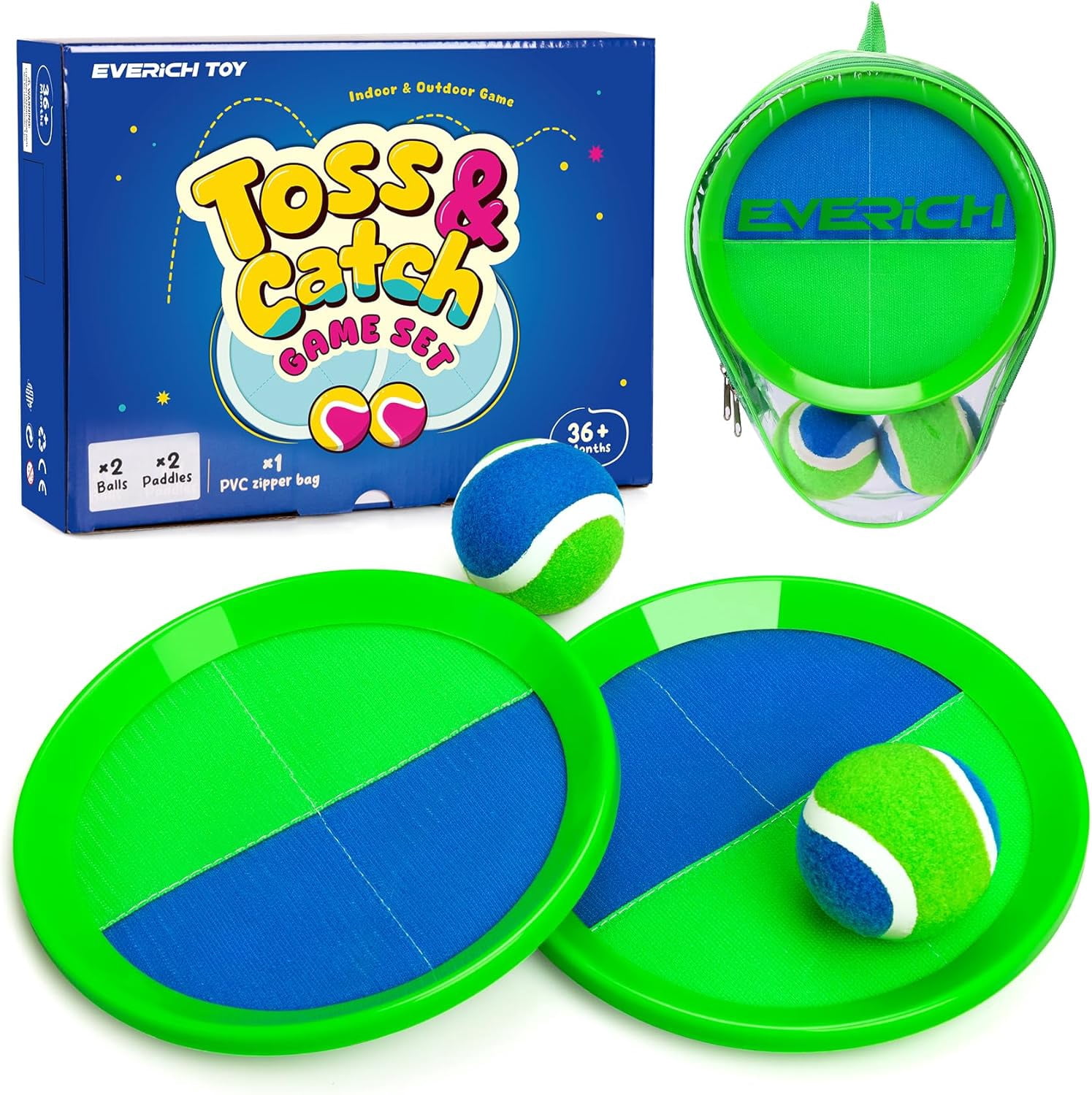 EVERICH Upgraded Toss and Catch Ball Game Set - Indoor and Outdoor ...