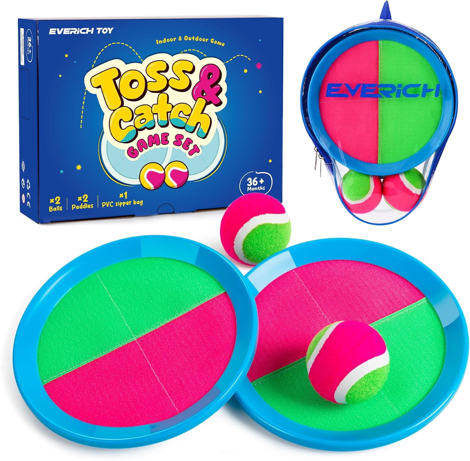 EVERICH Upgraded Toss and Catch Ball Game Set - Indoor and Outdoor ...