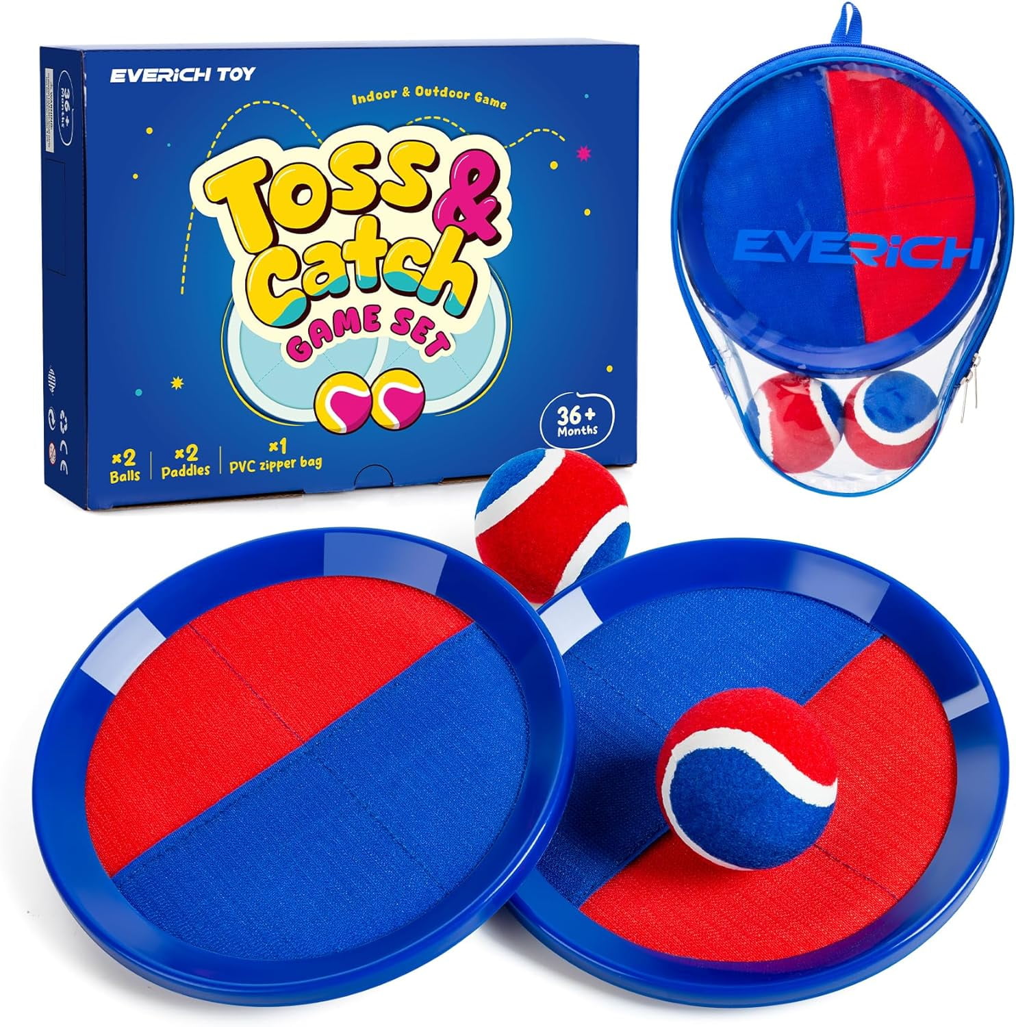 EVERICH Upgraded Toss and Catch Ball Game Set - Indoor and Outdoor ...