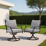 EVERITE Patio Chairs Set of 2,Outdoor Swivel Patio Metal Chairs with ...