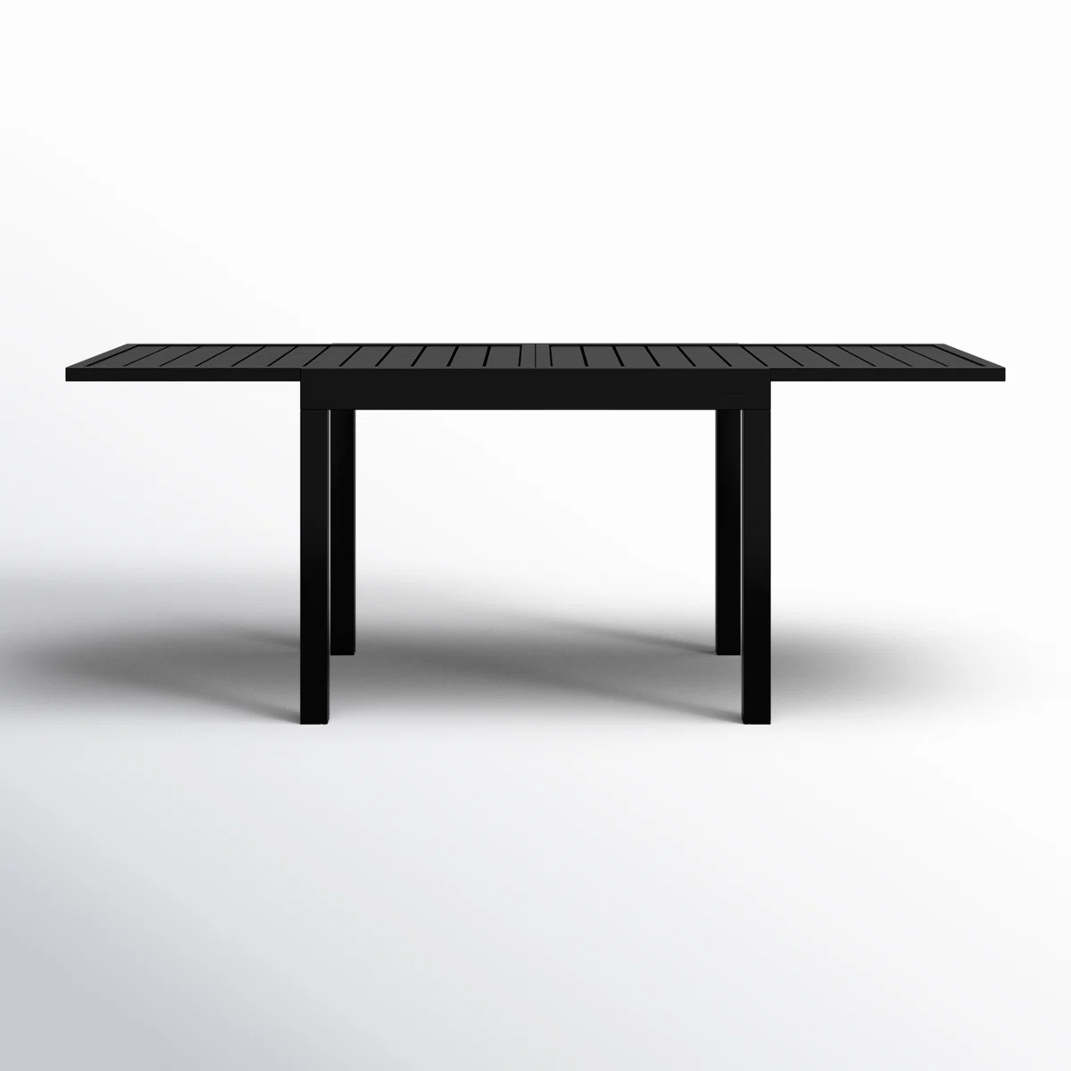 EVERITE Powder Coated Steel Expandable Dining Table， Aluminum Slat Top ...