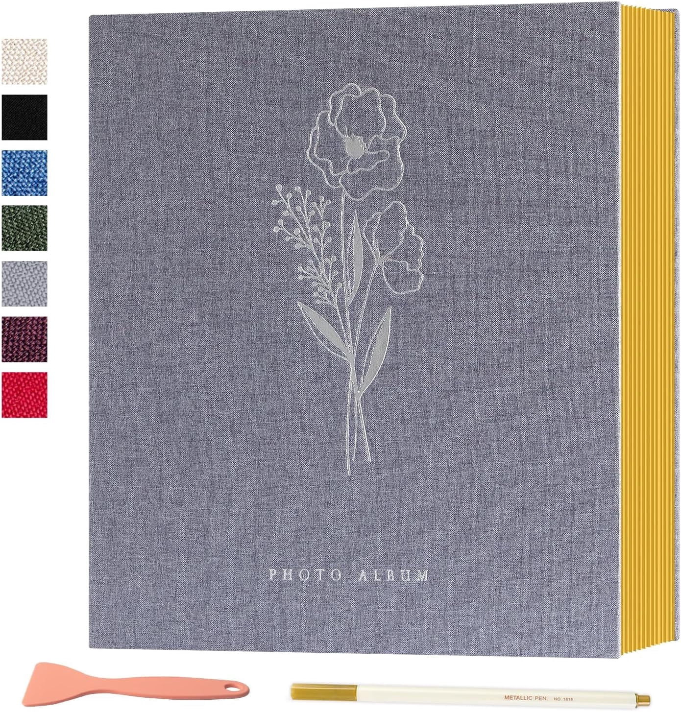 EVERLORIA Linen Self Adhesive Scrapbook Photo Album Small 40 Pages ...