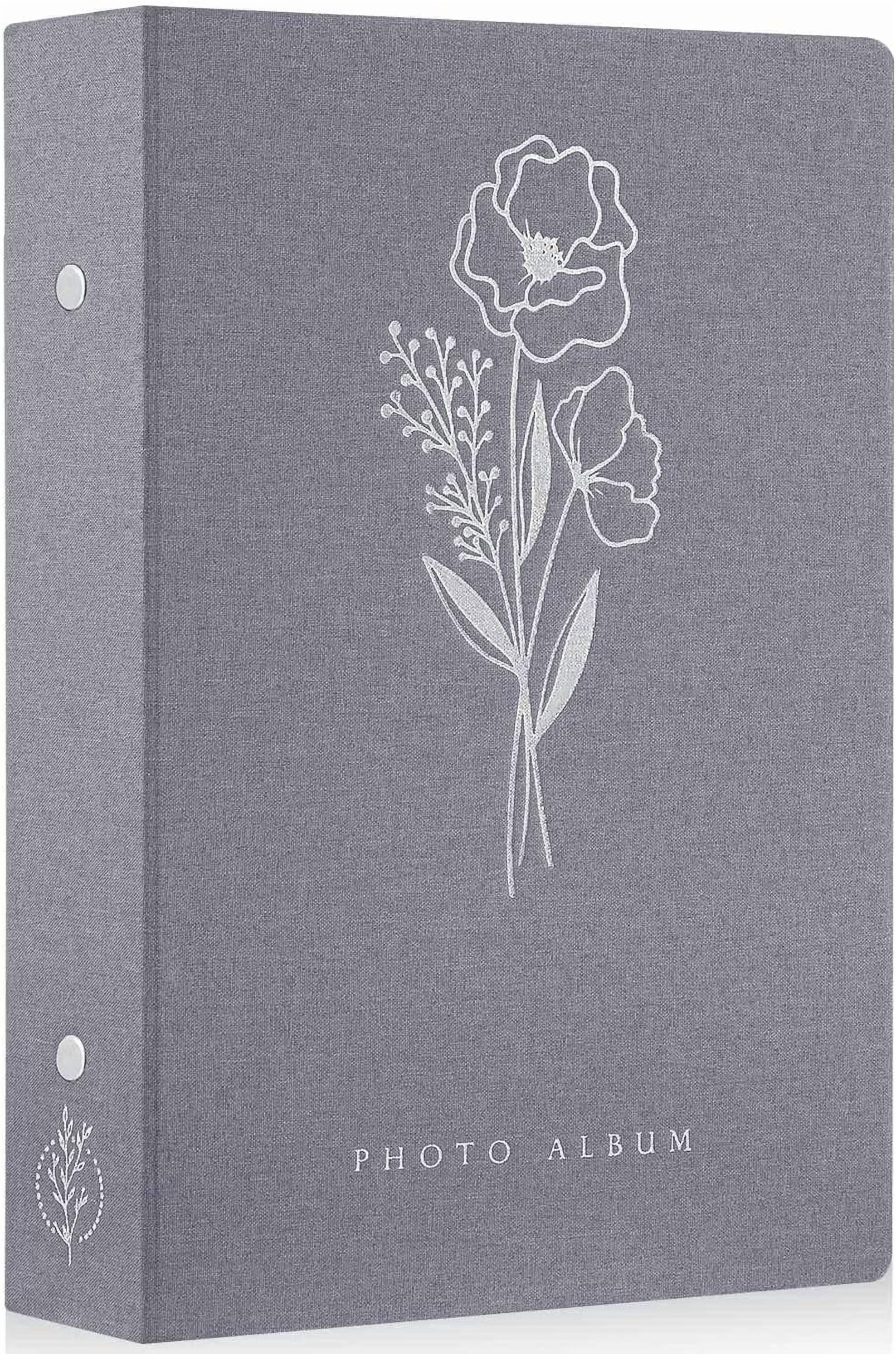 EVERLORIA Linen Silver Stamping Photo Album 300 Pockets Horiz Only ...