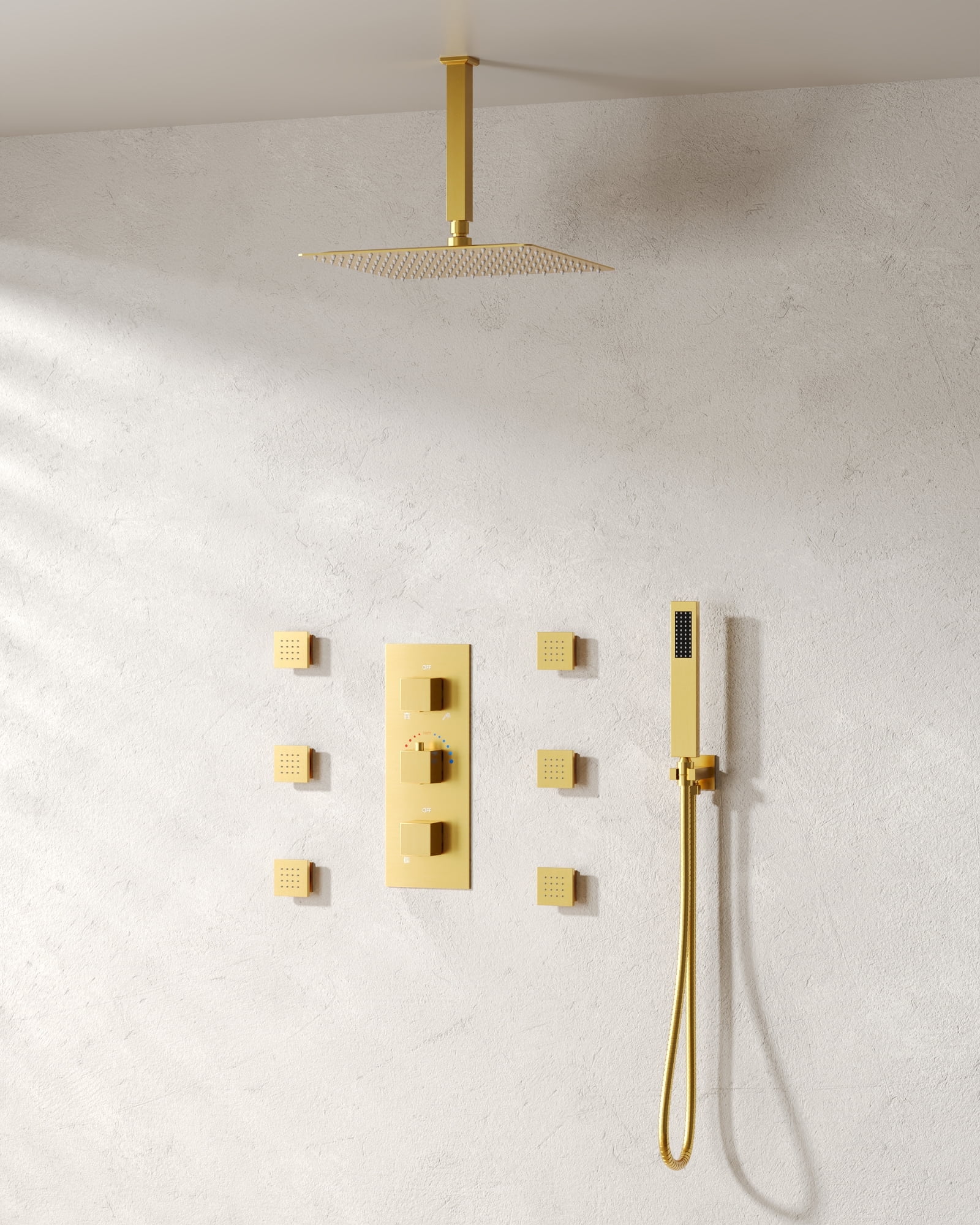 EVERSTEIN 12 inch Rain Shower System Bathroom Shower Head CUPC Celling ...