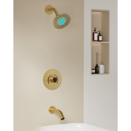 Brushed Gold Shower System with Tub Spout and Handheld Shower,Valve ...