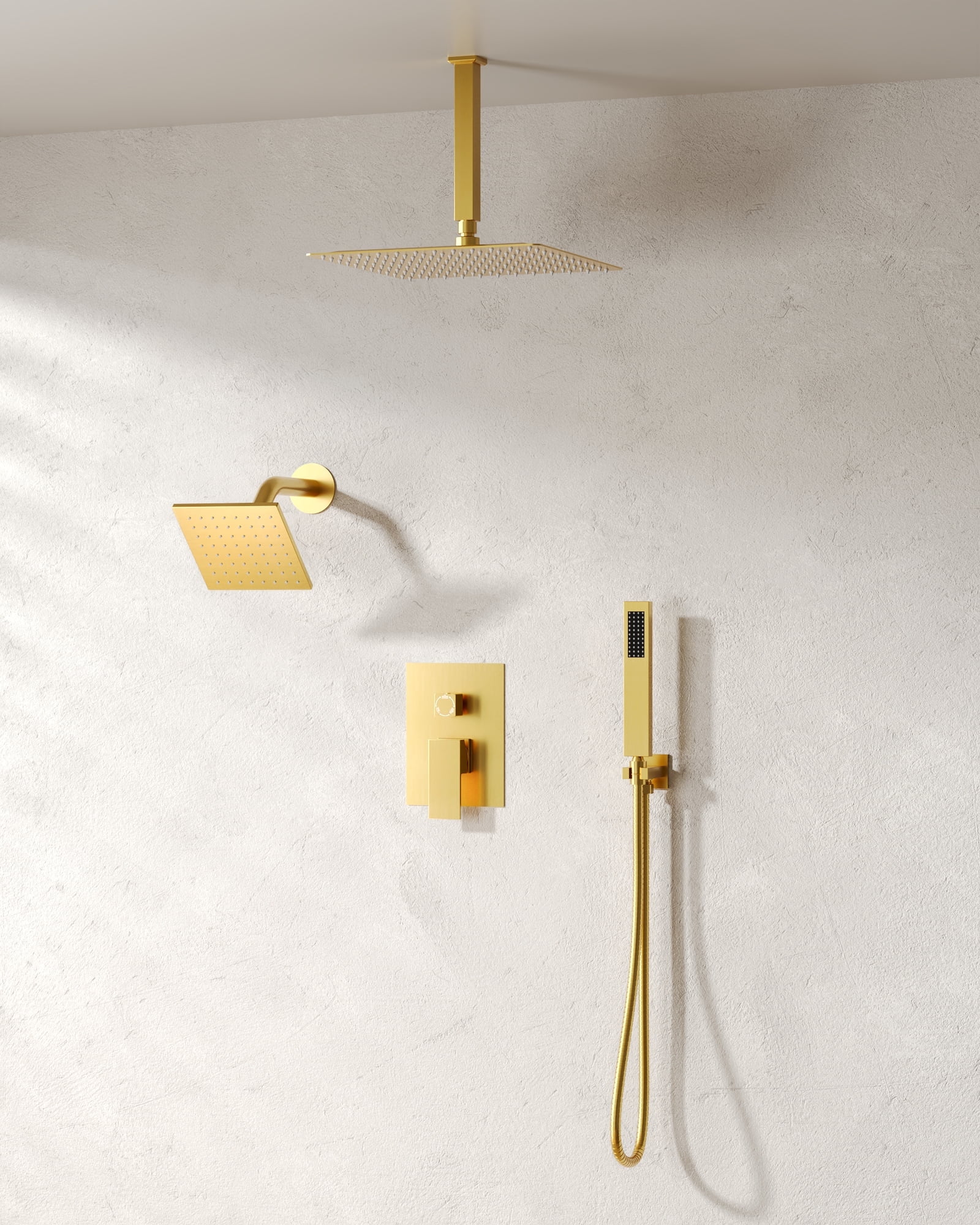 EVERSTEIN Dual Rain Shower Head System 10 & 6 inch Bathroom Ceiling ...