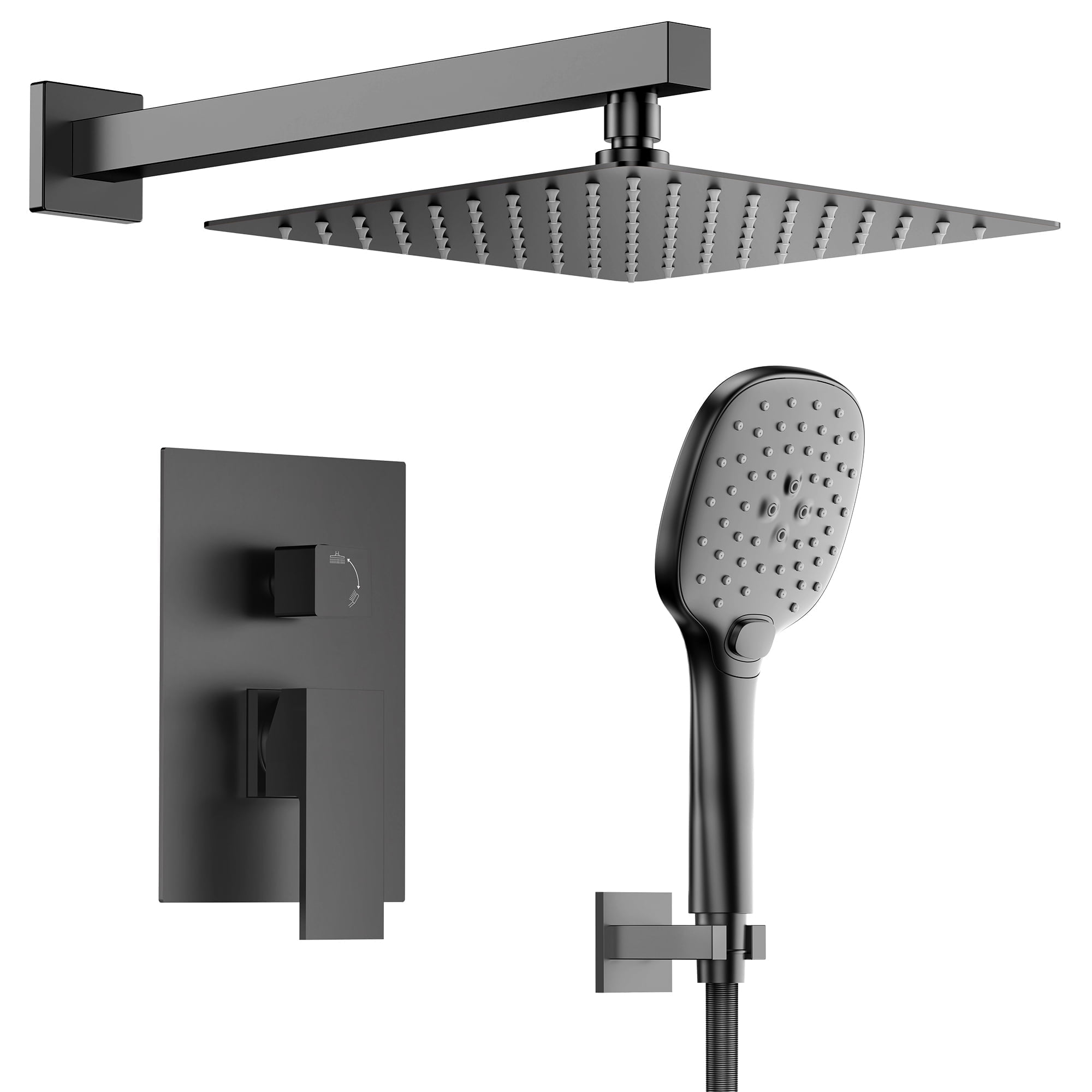 EVERSTEIN Shower Faucet Set Shower System Combo - Rainfall High-Pressure Bathroom Shower Head ...